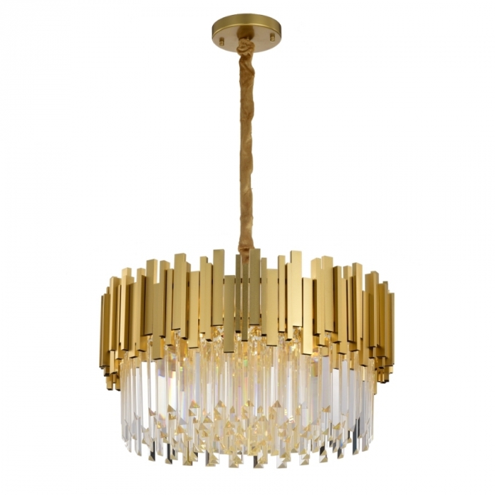 Pendente Skylight Fancy Dourado e Cristal Transparente 12L G9 Ø600mm ...