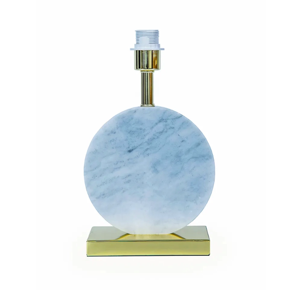 Base p/ Abajur Bella Biagio Metal Dourado e Mármore Branco 1L E27 ...