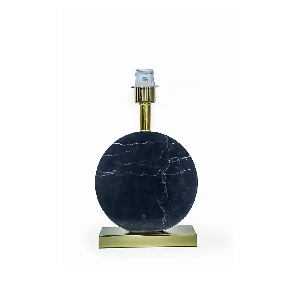 Base p/ Abajur Bella Biagio Metal e Mármore Dourado e Preto 1L E27 ...