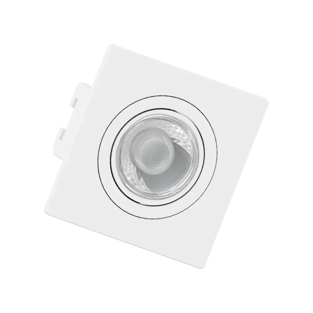 Spot Embutir Save Energy Face Plana MR16 Branco 100x100x35mm LE-330.055 | Luz de Casa